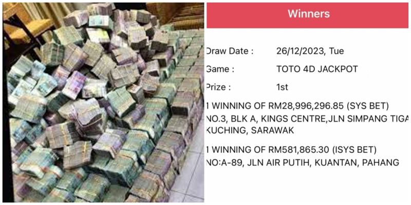 Lelaki dari Kuching menang 'jackpot' bawa pulang RM29 juta